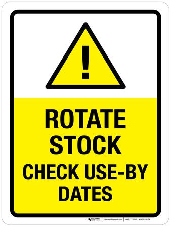 Rotate Stock Check Use-By Dates Portrait - Wall Sign | Creative Safety ...