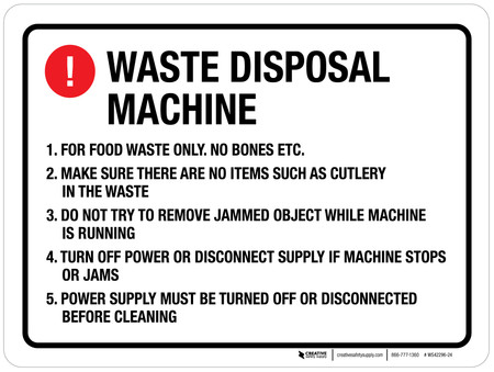 Waste Disposal Machine Landscape - Wall Sign | Creative Safety Supply