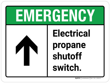 Emergency: Electrical Propane Shutoff Switch with Up Arrow ANSI ...