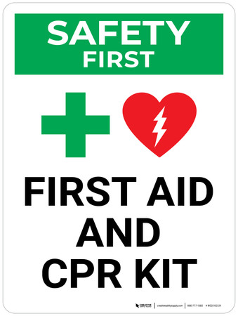 Safety First: First Aid and CPR Kit Portrait - Wall Sign