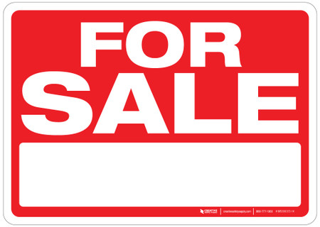 For Sale Red Landscape - Wall Sign | Creative Safety Supply