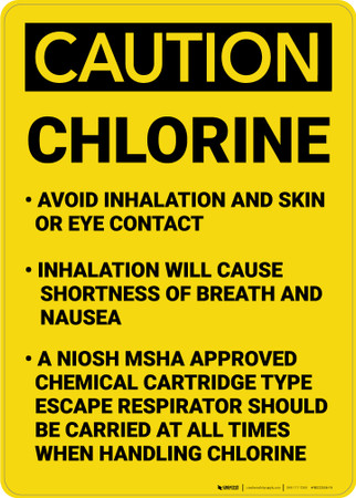 Caution: Chlorine Procedures - Wall Sign | Creative Safety Supply