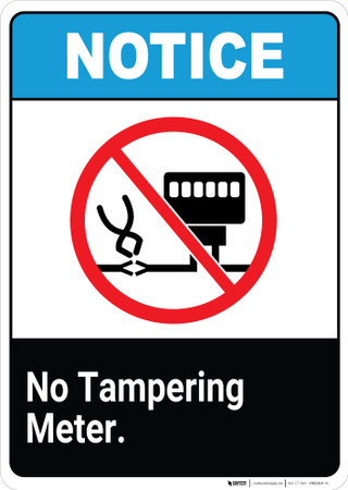 Notice: No Tampering Meter - Wall Sign
