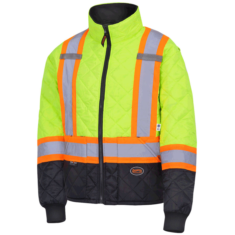 Pioneer 5017 Hi-Vis Quilted Freezer/ Work Safety Jacket - Black ...