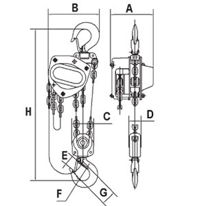 JET KCH-1020 1 Ton 20' Lift KCH Series Chain Hoist - Heavy Duty ...