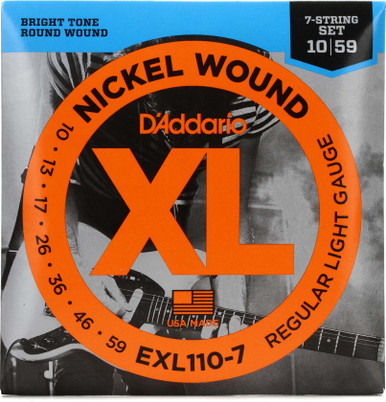 D'Addario EXL110-7 Seven String Extra Regular Light Guitar Strings ...