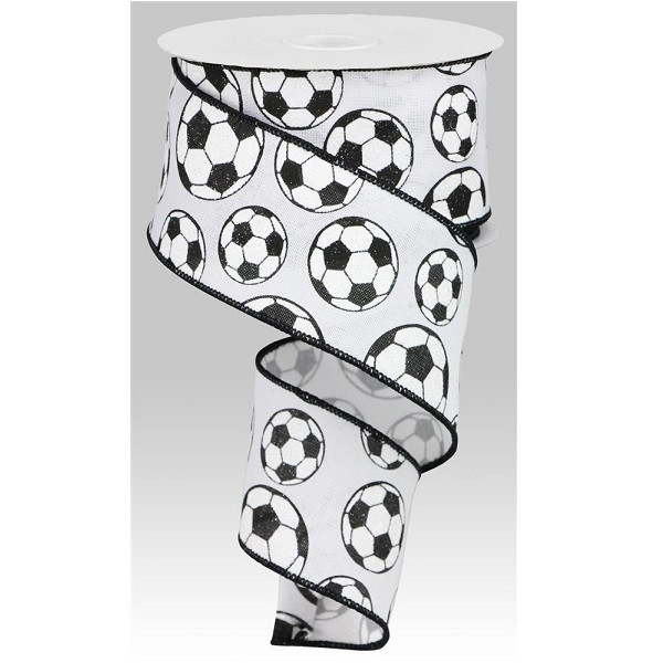 Glitter Soccer Ball Ribbon - Party Time, Inc.
