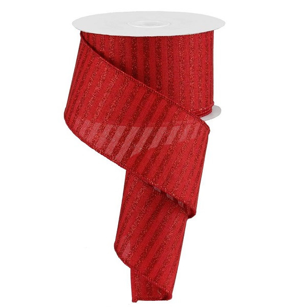 Red Glitter Stripe Ribbon - Party Time, Inc.