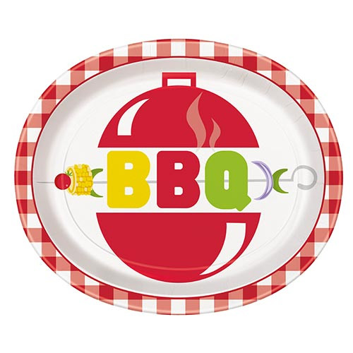 Classic BBQ Oval Plates - Party Time, Inc.