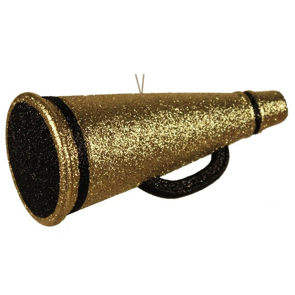 Gold & Black Megaphone Ornament - Party Time, Inc.