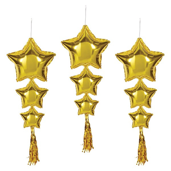 Metallic Star Tassel Balloons - Party Time, Inc.
