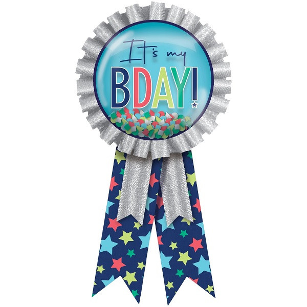 Modern Birthday Confetti Pouch Award Ribbon - Party Time, Inc.