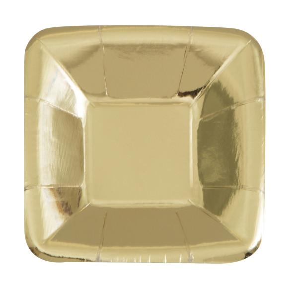 Gold Foil Square Appetizer Plates - Party Time, Inc.