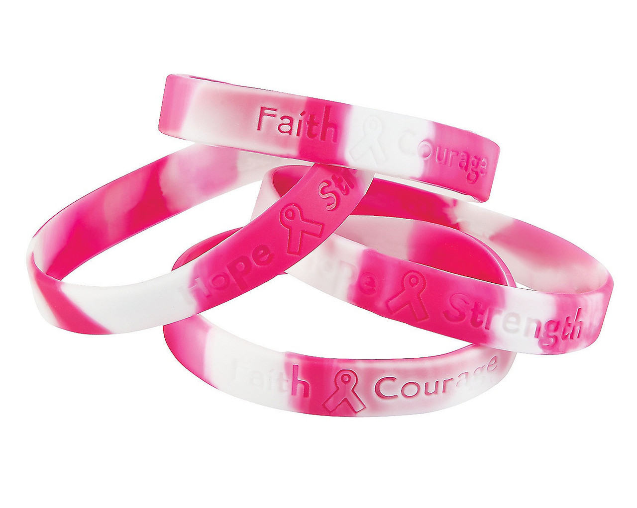 Breast Cancer Awareness Camo Rubber Bracelets