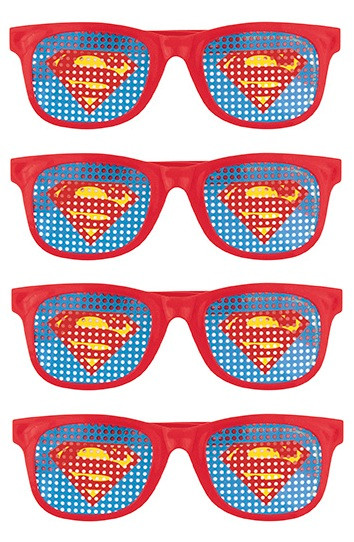 Superman Novelty Glasses 4 count