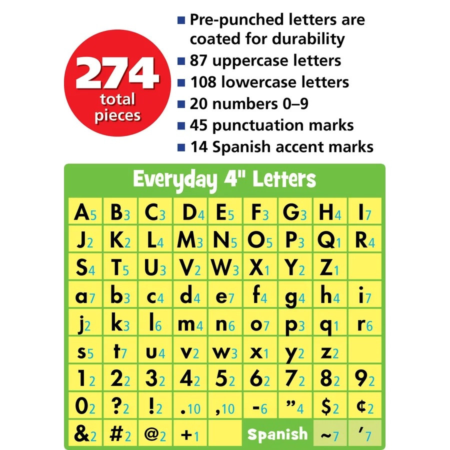 Letters & Numbers - Yellow Gold Everyday 4in