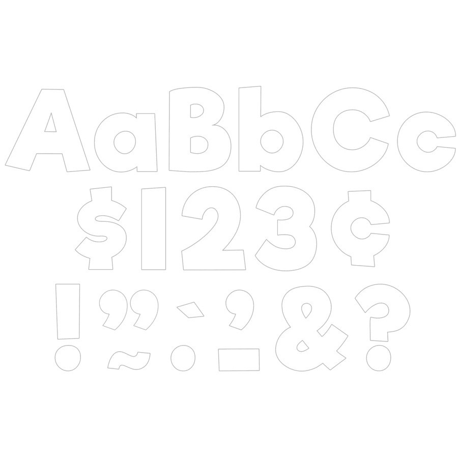 Letters & Numbers - White Everyday 4in