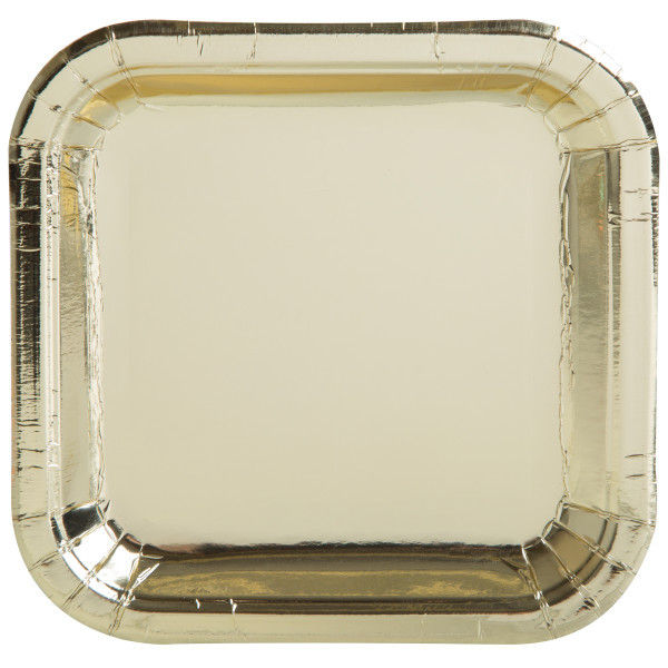 Gold Foil Square Luncheon Plates - Party Time, Inc.
