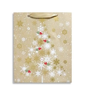 Gold Foil Christmas Medium Gift Bag - Party Time, Inc.