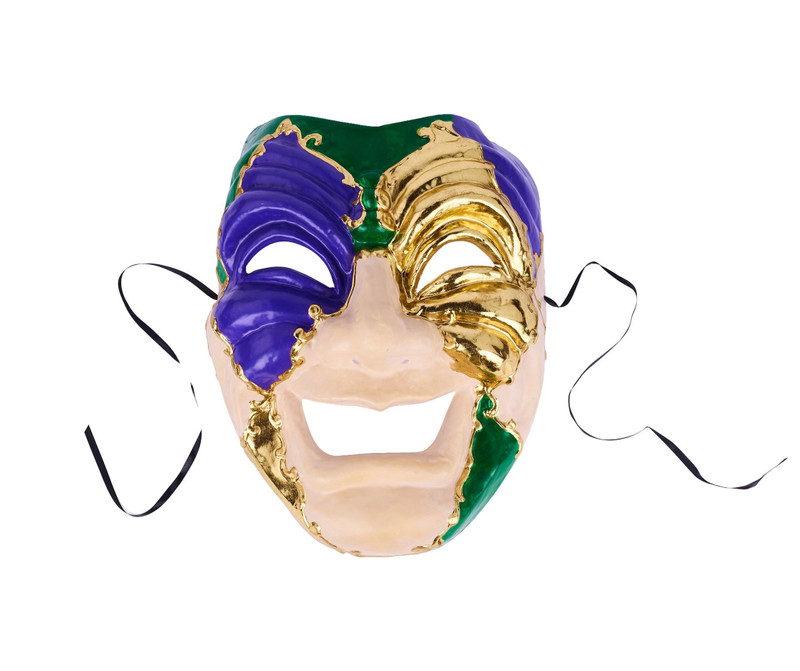 Plastic Mardi Gras Comedy/Tragedy Mask Decoration 24in