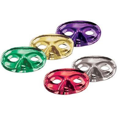 Mega Pack Plastic Metallic Half Masks - Party Time, Inc.