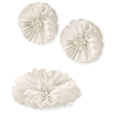White Flower Fluffy Decorations - Party Time, Inc.