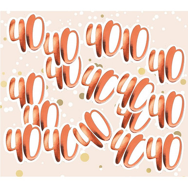 Big Size Rose Gold 40th Confetti - Party Time, Inc.