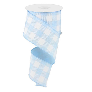 Light Blue Checked Ribbon - Party Time, Inc.