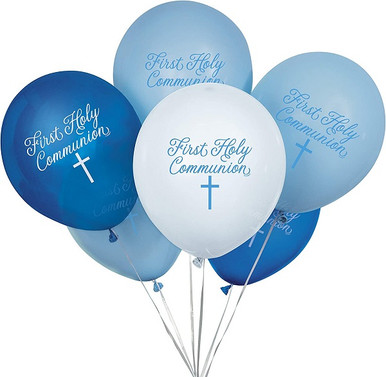 Fancy Blue Cross First Communion Balloons - Party Time, Inc.