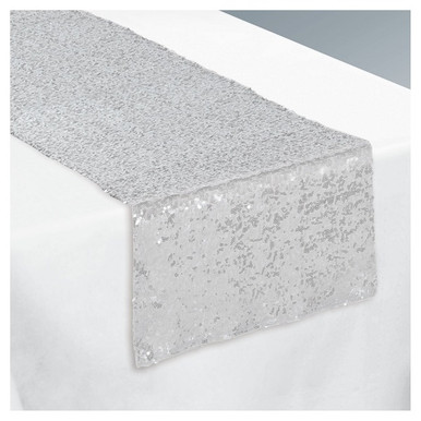 Silver Sequin Table Runner - Party Time, Inc.