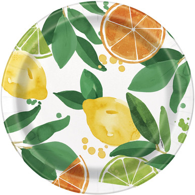 Summer Citrus Lemon Shaped Luncheon Plates