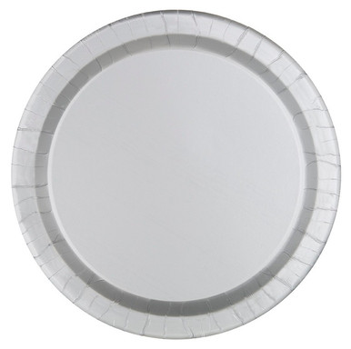 Silver Gray Paper Luncheon Plates