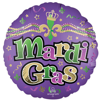 Majestic Mardi Gras Balloon 18in