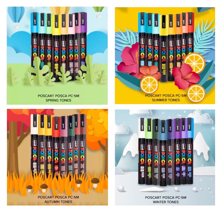 Discover the Perfect Palette with Posca PC-5M Seasonal Sets - PoscART