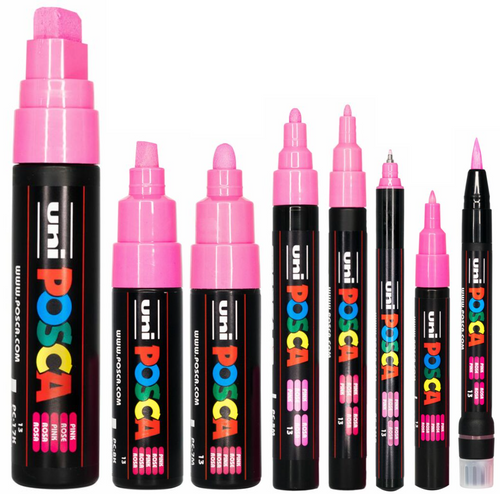PoscART POSCA Pink Set Of 8 Tip Sizes Only In Pink | PoscART