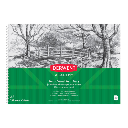 Derwent Academy R31145F Visual Art Diary A3 Landscape 80 Pages | PoscART