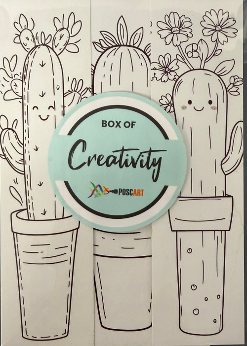 POSCA Colour In Bookmarks Cactus Theme Set of 5