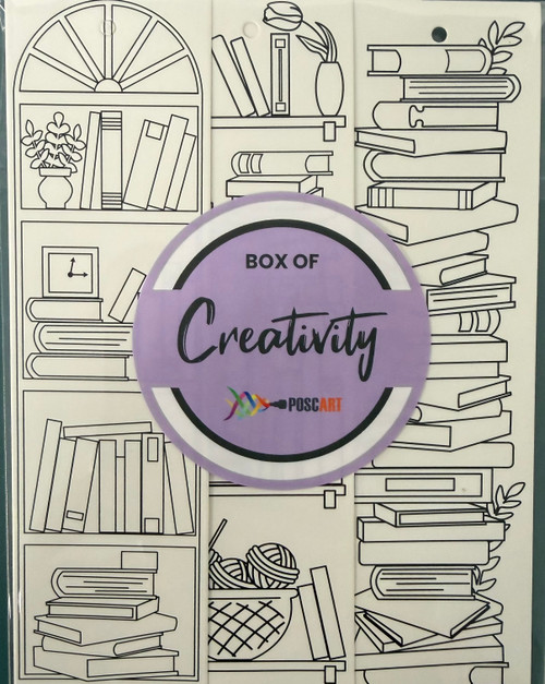 POSCA Colour In Bookmarks Books Theme Set of 5