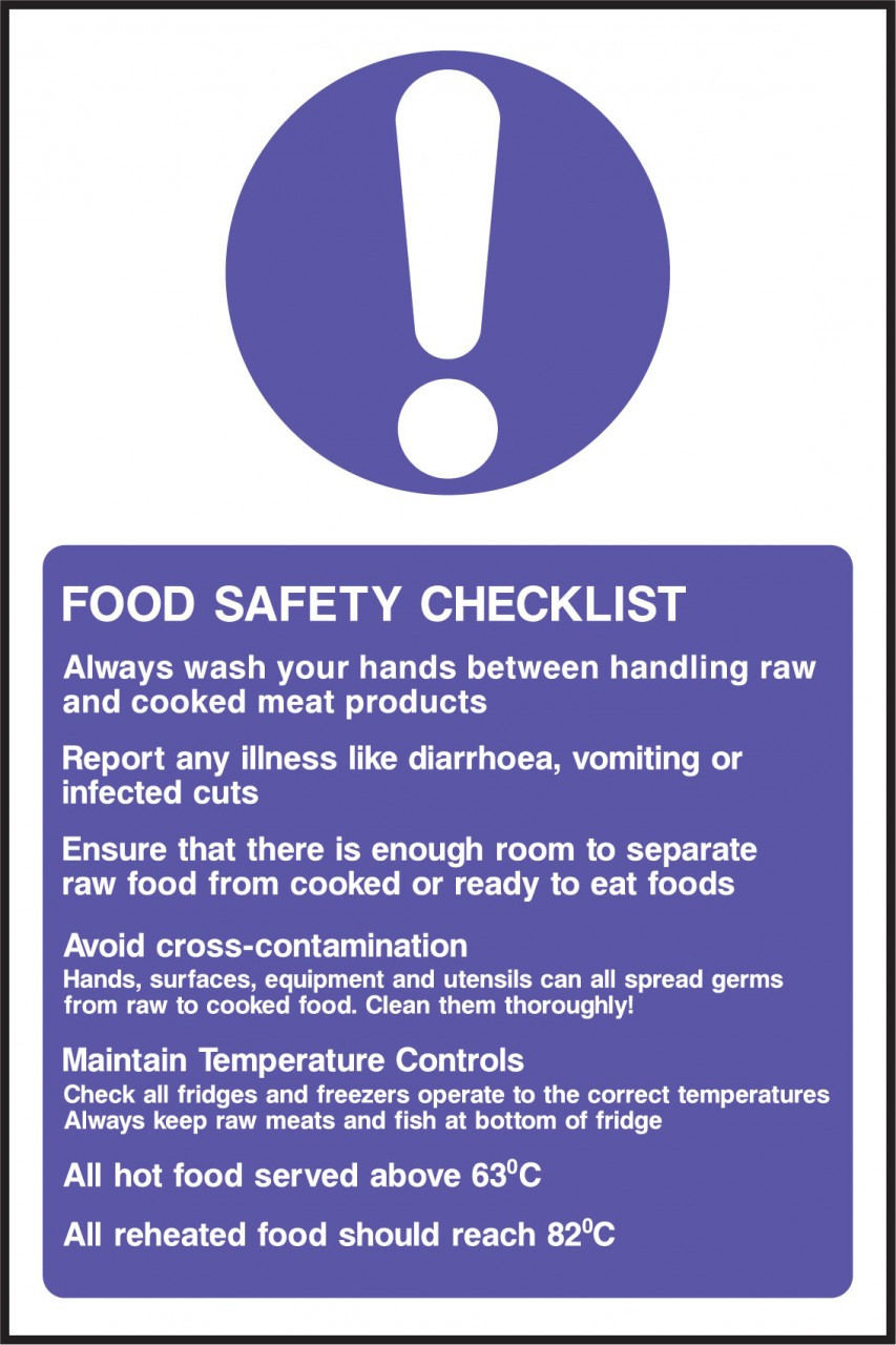 Food safety checklist - Signs 2 Safety