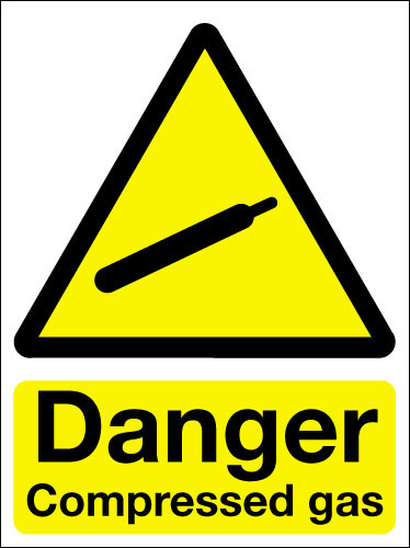 Danger compressed gas sign - Signs 2 Safety