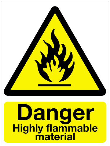 Danger highly flammable material sign - Signs 2 Safety