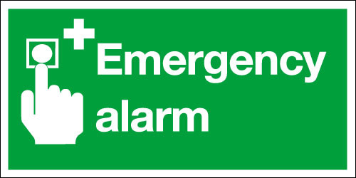 Emergency alarm sign at discount price