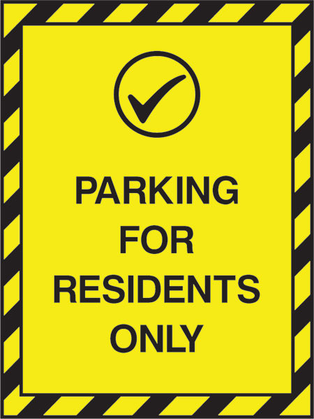 Parking for residents only sign