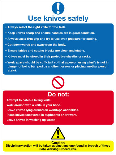 Use Knives safely sign - Signs 2 Safety