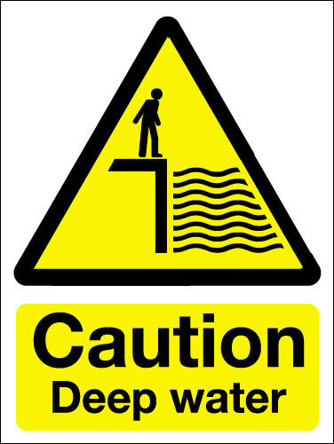 Caution deep water sign - Signs 2 Safety