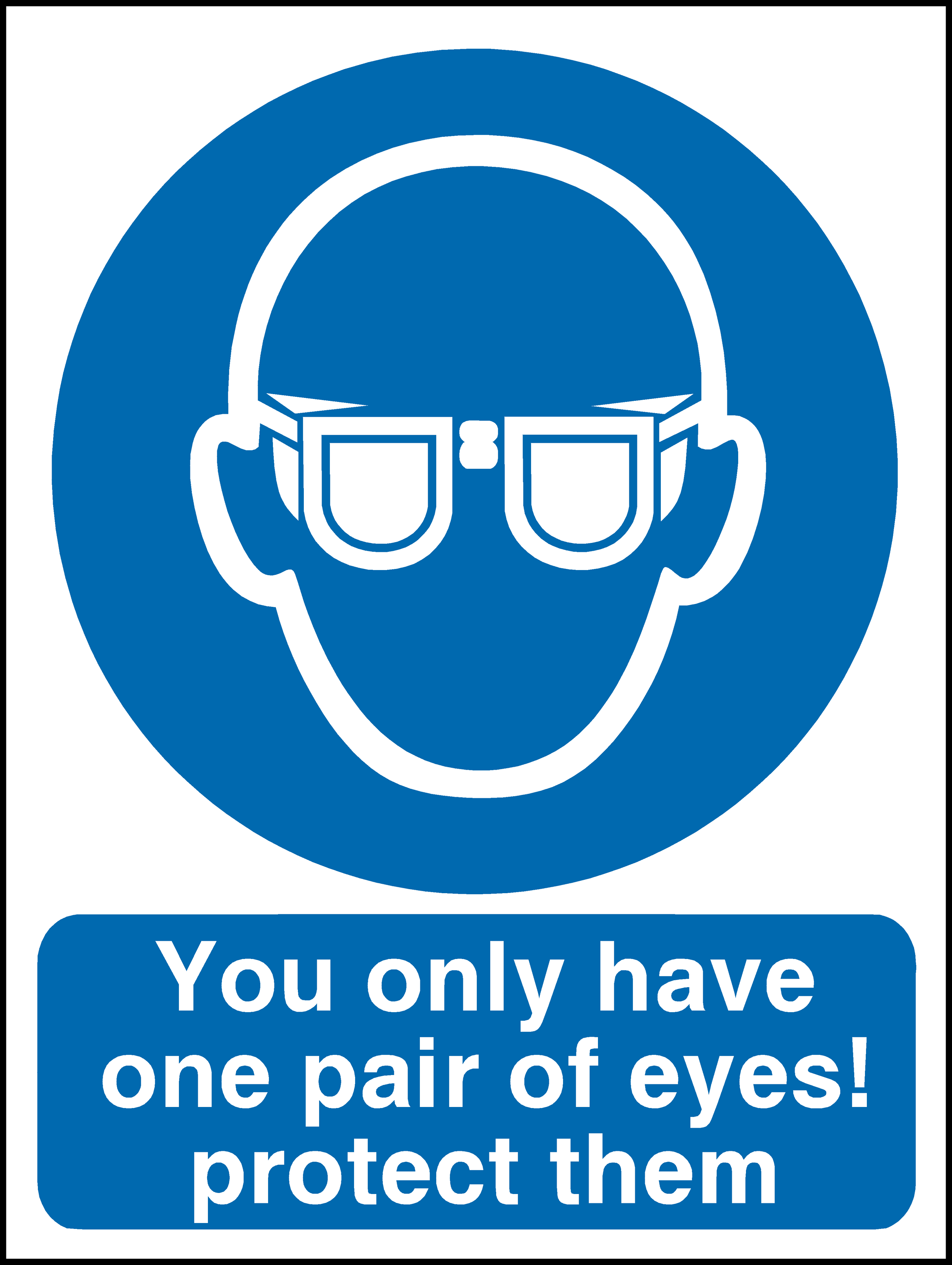 You only have one pair of eyes adhesive sign