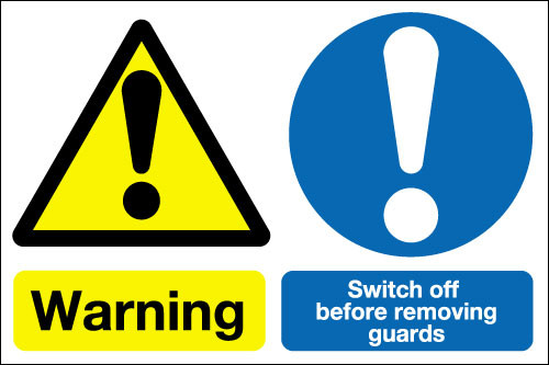 Warning Switch off before removing guards sign - Signs 2 Safety