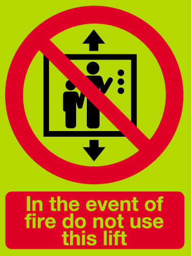 Do not use lift sign photoluminescent