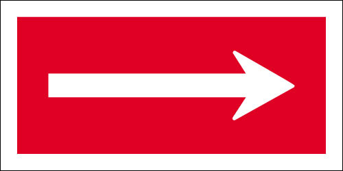 white on red arrow sign - Signs 2 Safety