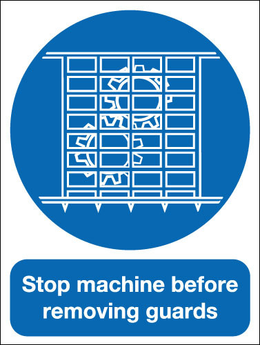 Stop machine before removing guards safety sign - Signs 2 Safety